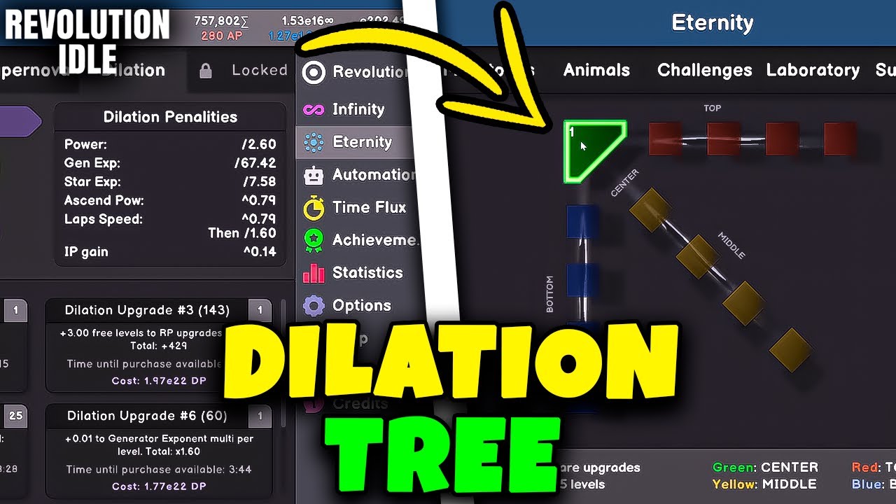 Revolution Idle Dilation Tree Builds - Game Vault